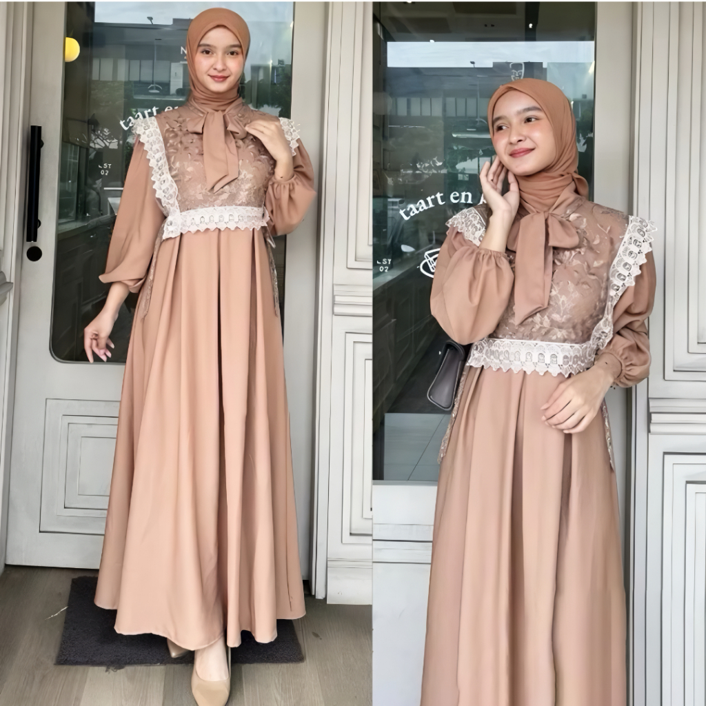 Jual Gamis Muslimah SYAKILA Model Rompi Tille Bordir Oufit Lebaran Kondangan Mewah Terbaru Dres ...