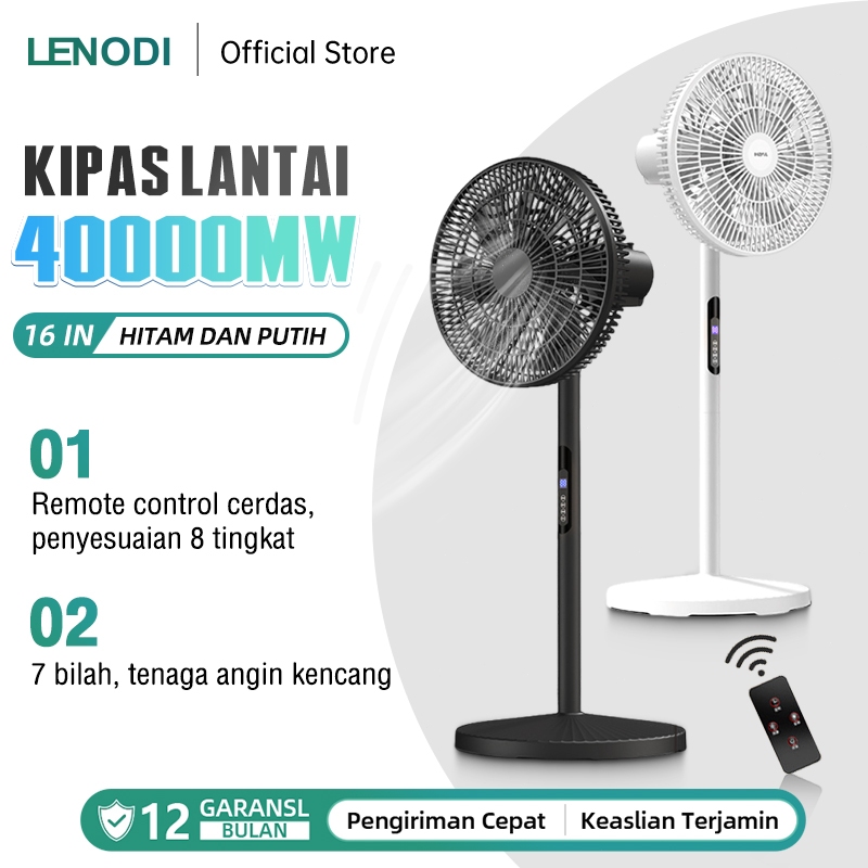 Jual LENODI 16 inci Kipas Angin Listrik Kuat Hitam/Putih Gaya Remote ...