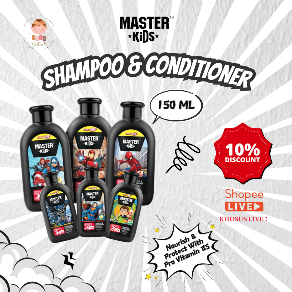 Jual MASTER KIDS Shampoo & Conditioner Anak Botol 150 ml | Shopee Indonesia