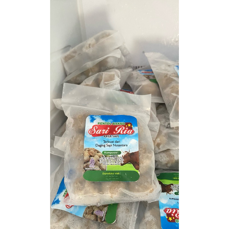 Jual PENTOL BAKSO SARI RIA ASLI DAGING SAPI FROZEN FOOD ISI 10 Butir ...