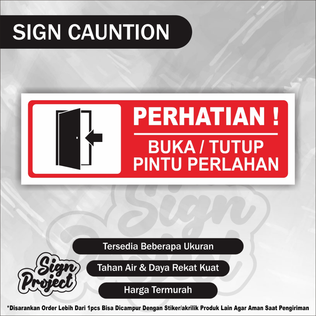 Jual Sticker Buka Tutup pintu Perlahan / Stiker Buka tutup pintu pelan ...