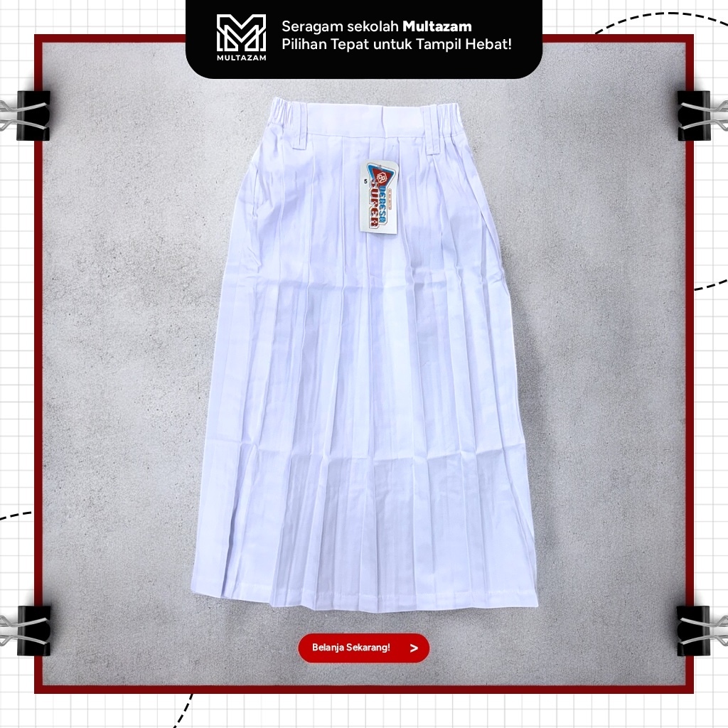 Jual Rok Putih Rempel Seragam SD Panjang Warna Putih | Shopee Indonesia