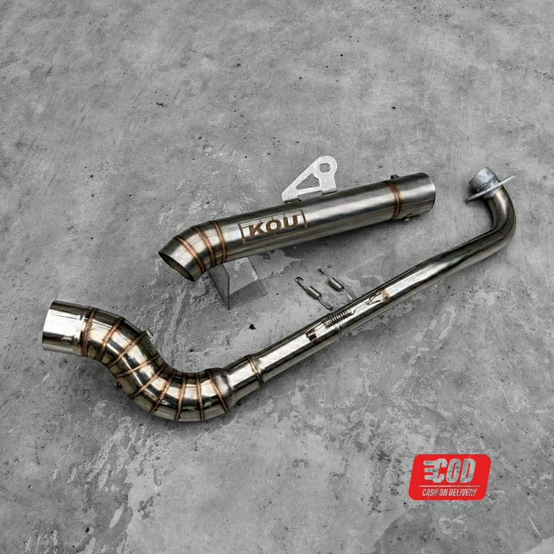 Jual New Open Spec pipe Kou 51mm for Wave 100 110 125 Xrm 100 110 125 ...