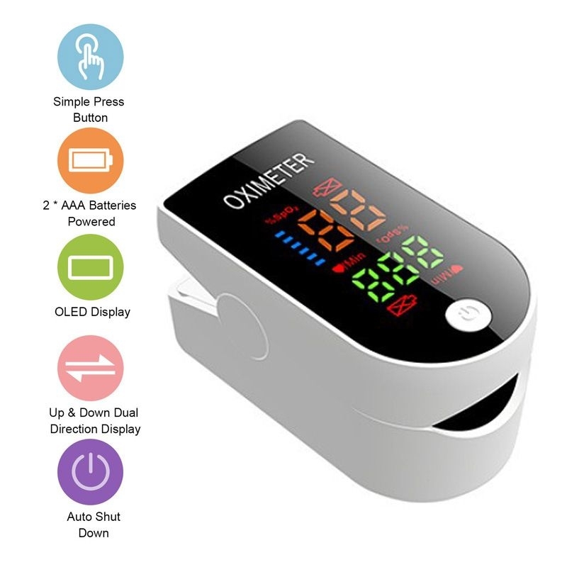 Jual Oxymeter Oximeter Digital Fingertip SpO2 Pulse Rate Saturasi ...