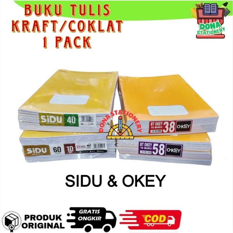 Jual [ PACK ] BUKU TULIS SIDU SAMPUL COKLAT | Buku tulis SIDU 40 Lembar ...