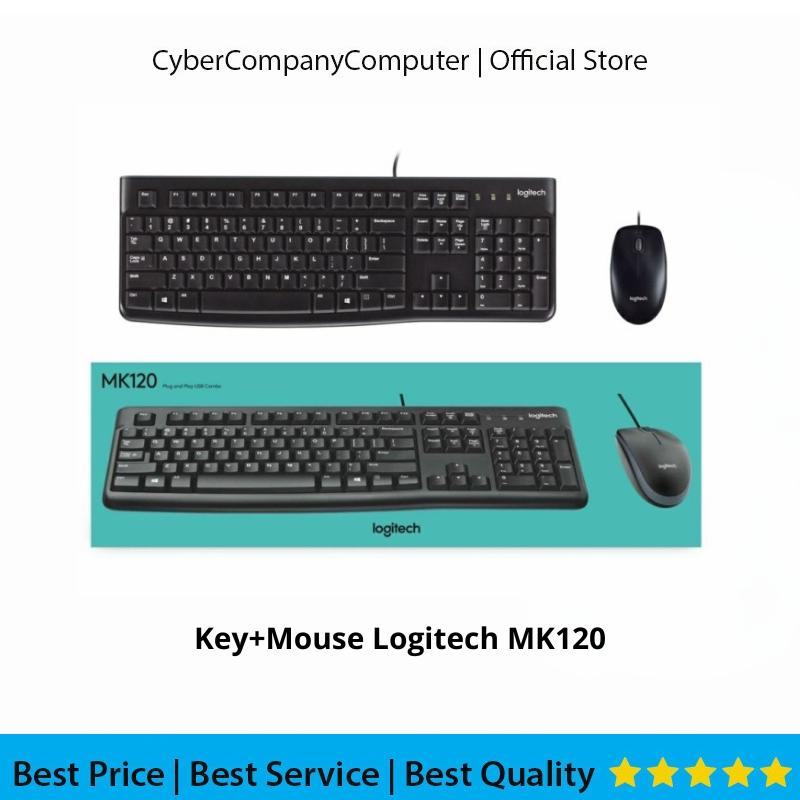 Jual Paket New Key+Mouse Logitech MK120 USB Keyboard USB + Mouse USB ...