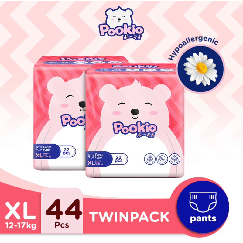Jual POOKIO Pants Popok Anak Diaper Celana XL22 (2 Bag) | Shopee Indonesia