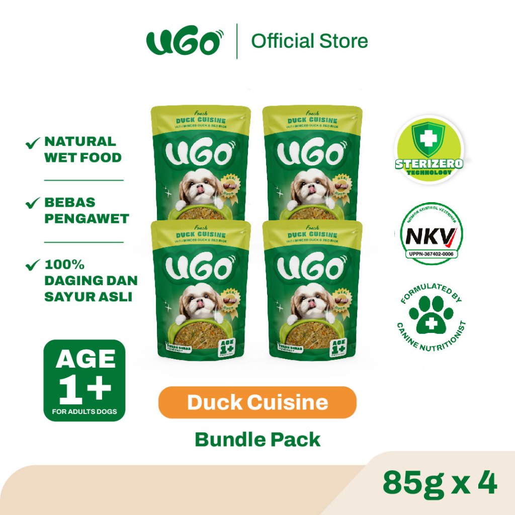 Jual UGO Bundle Pack - Duck Cuisine Fresh Wet Dog Food Makanan Anjing ...
