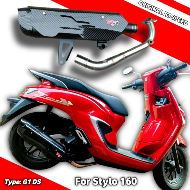 Jual Knalpot Honda Stylo 160 Original R3 Speed G1 DS Fulset | Shopee ...