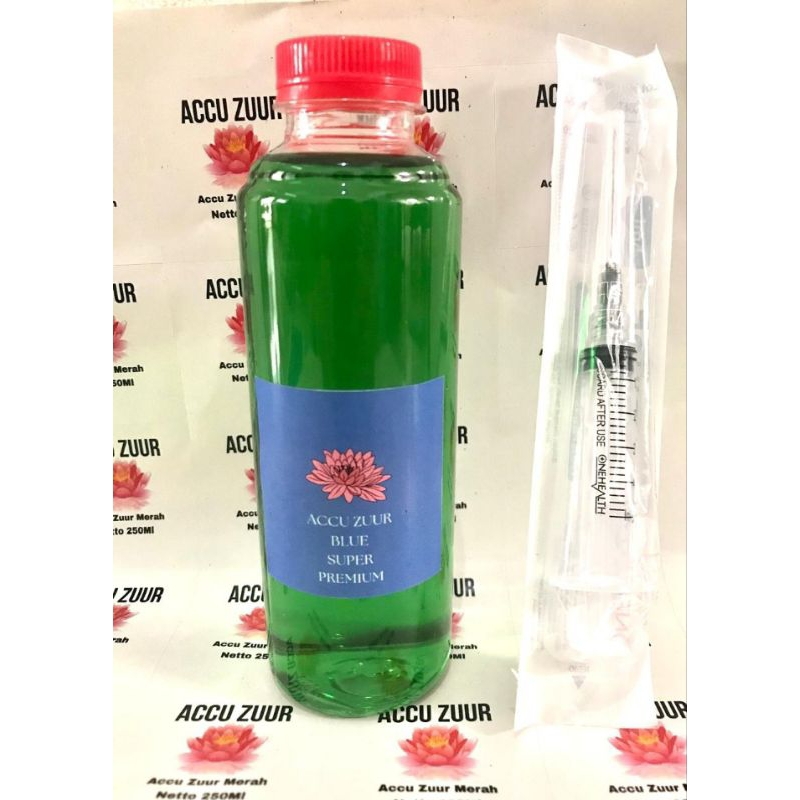 Jual air aki zuur super premium blue isi 250ml untuk aki drop/drip ...
