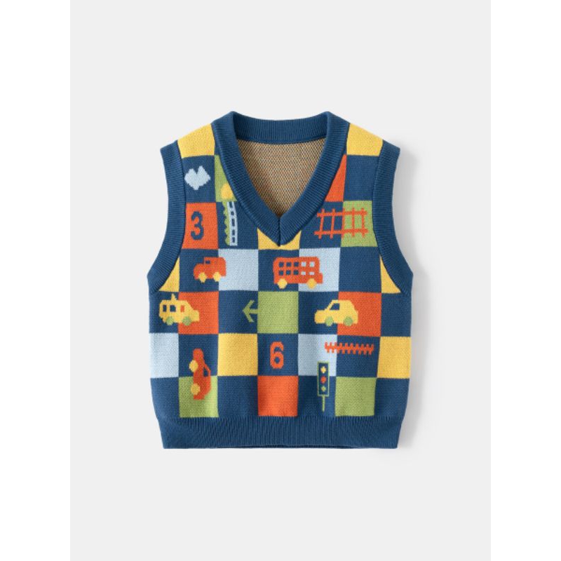 Jual Vest rajut anak laki laki umur 1-8 tahun/ Vest motif car anak laki ...