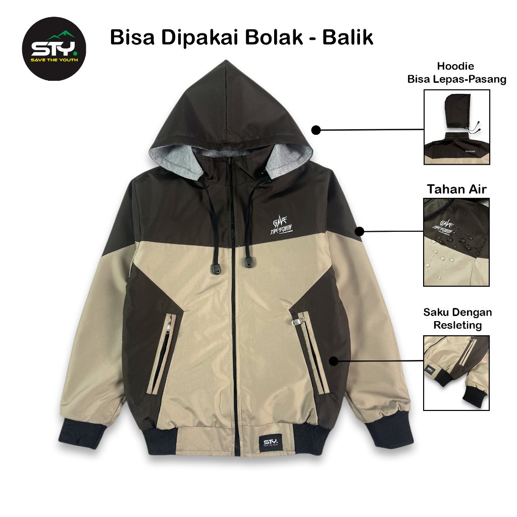 Jual Jaket Parasut Anak Laki laki Tahan Angin dan Tahan Air Bisa ...
