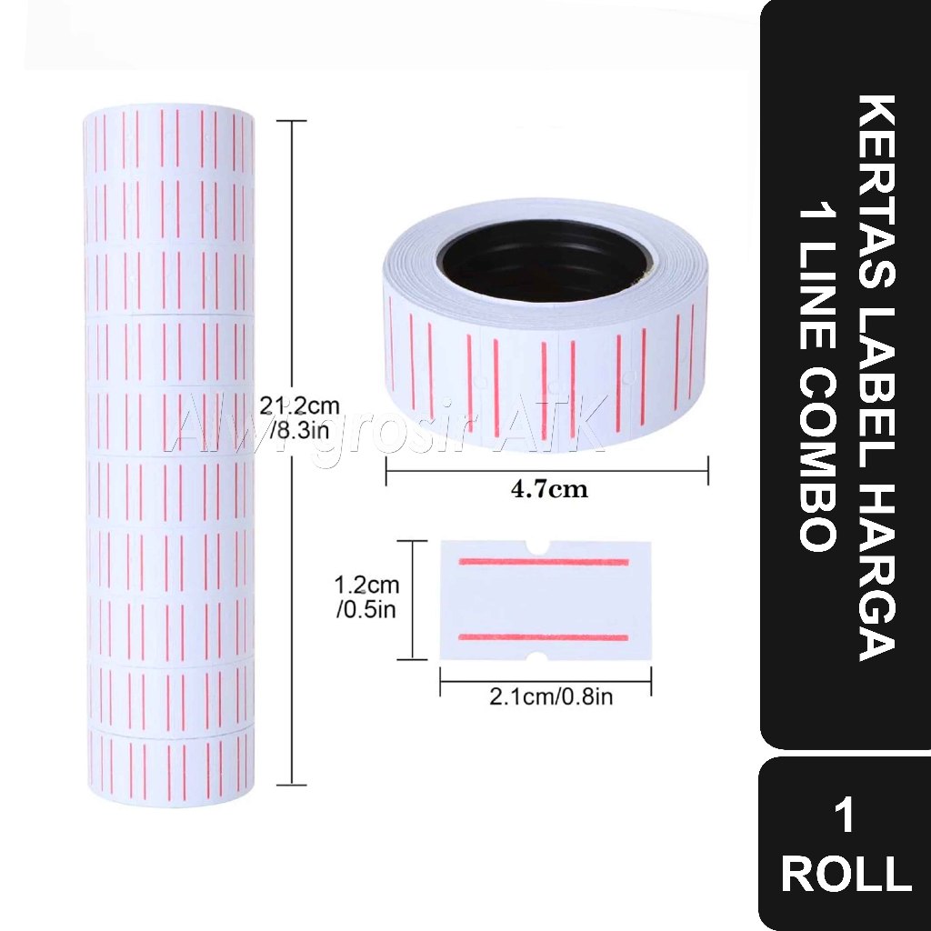 Jual Roll Label Harga / Kertas Label 1 Baris / Price Label 1 Line Putih ...
