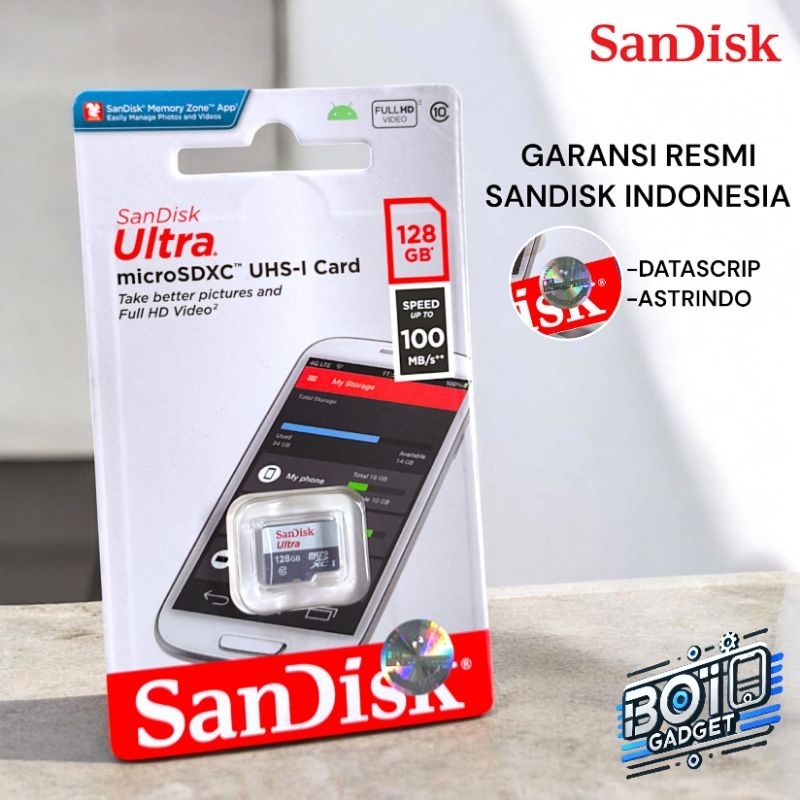 Jual Sandisk Ultra MicroSd 128gb 100MB/s MMC Memorycard Garansi Resmi ...