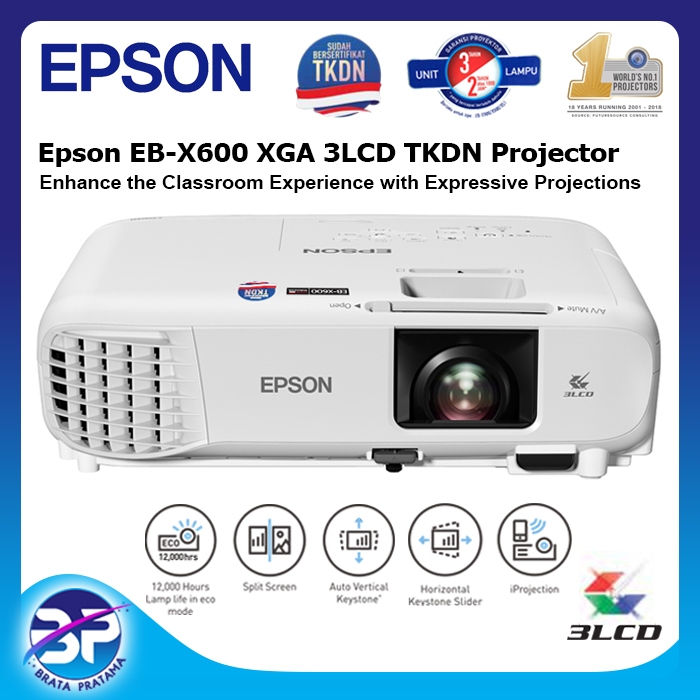 Jual Epson EB-X600 XGA 3LCD TKDN Certified Projector | Shopee Indonesia
