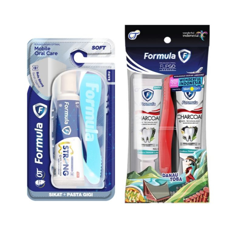 Jual Formula sikat gigi + pasta gigi travel pack mobile flip go nano ...