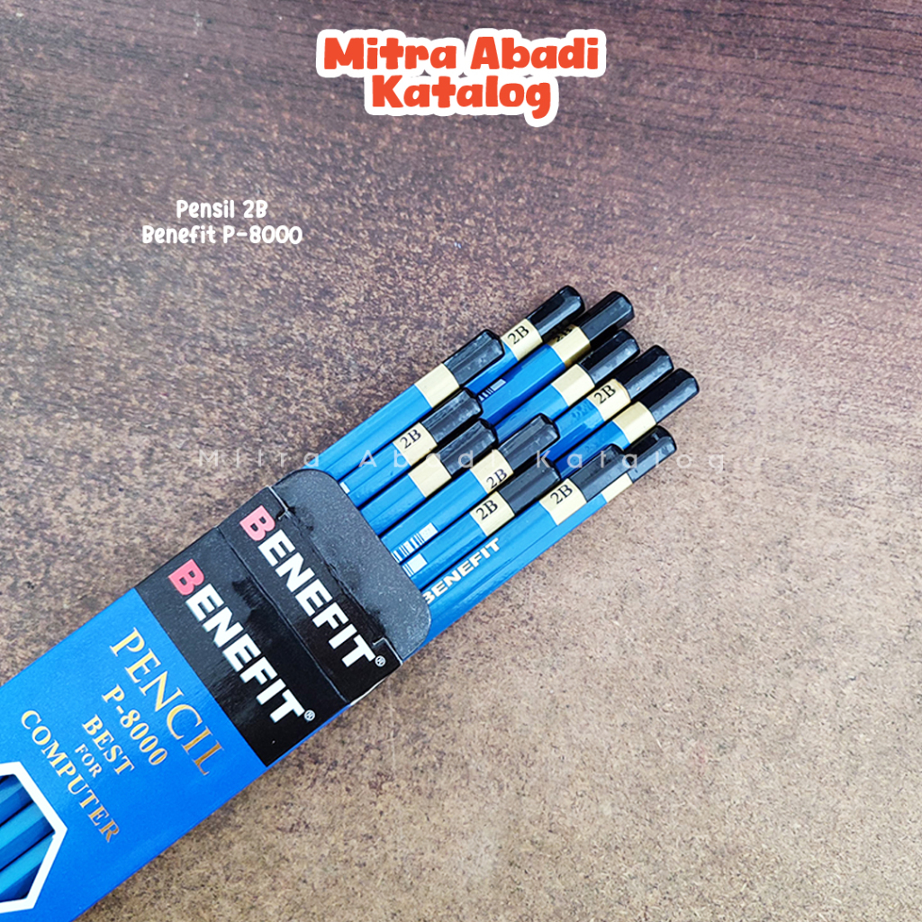 Jual (12 PCS) PENSIL 2B BENEFIT P-8000 / p8000 1 pack pak pencil kayu ...