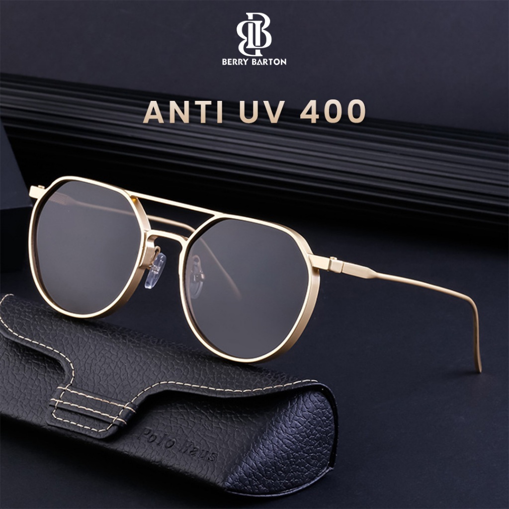 Jual Berrybarton Kacamata Hitam Aviator Bulat Alloy Polycarbonate Terbaru Anti UV 400 Pria ...