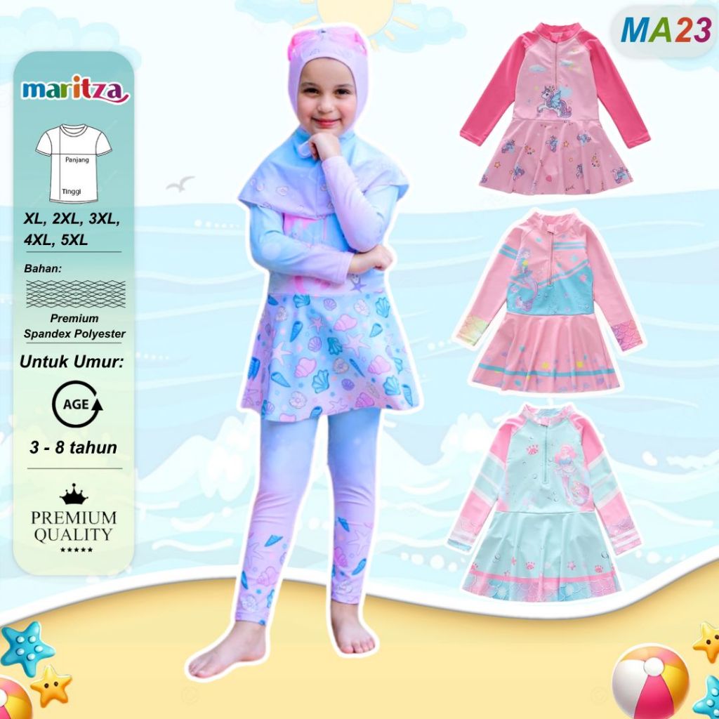 Jual Maritza MA23 Baju Renang Anak Perempuan Hijab Muslimah Jilbab ...