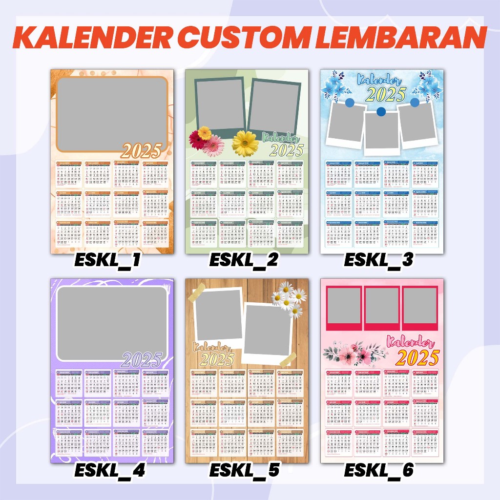 Jual KALENDER CUSTOM LEMBARAN A3+ TAHUN 2025 - KALENDER CUSTOM FOTO ...