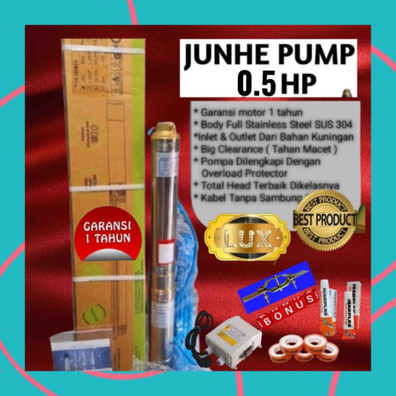 Jual PROMO Pompa satelit 3inch JUNHE Pumps 0.5Hp Dinamo TEMBAGA PLUS ...