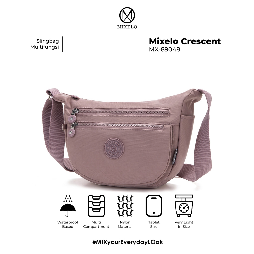 Jual Tas selempang wanita Mixelo crescent half moon bag / sling bag ...