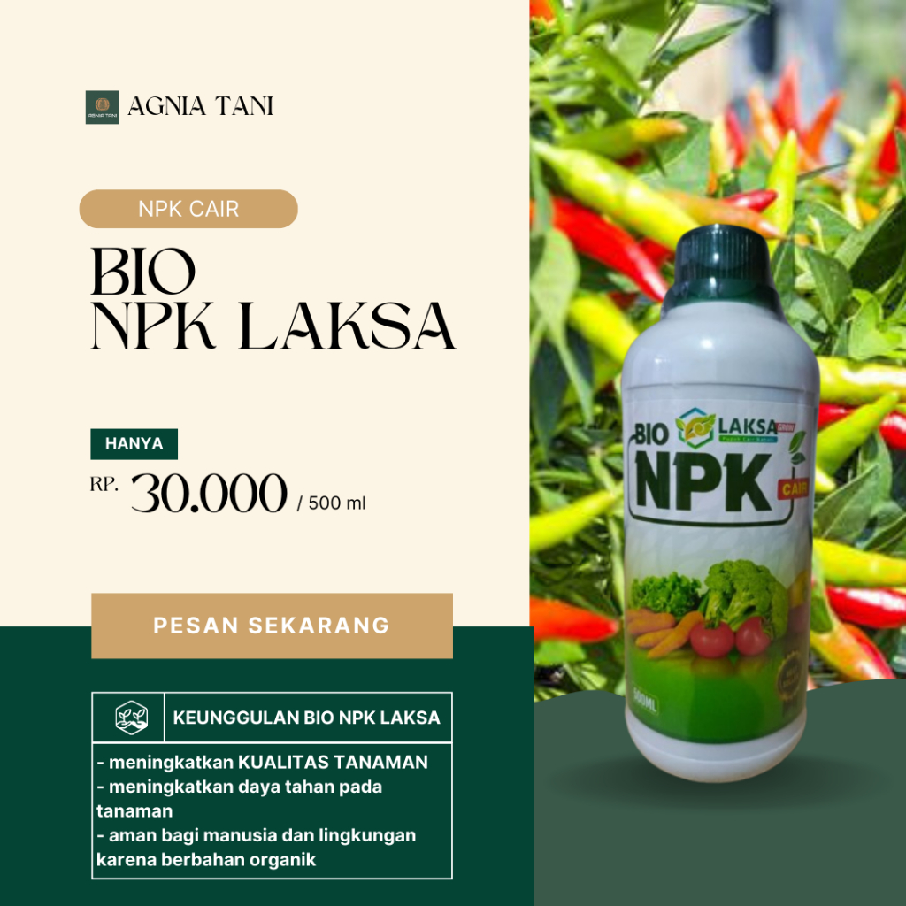 Jual BIO NPK LAKSA PUPUK PENYUBUR CABE MENYUBURKAN BUAH, AKAR, DAUN, BATANG DAN BUNGA PADA CABE ...