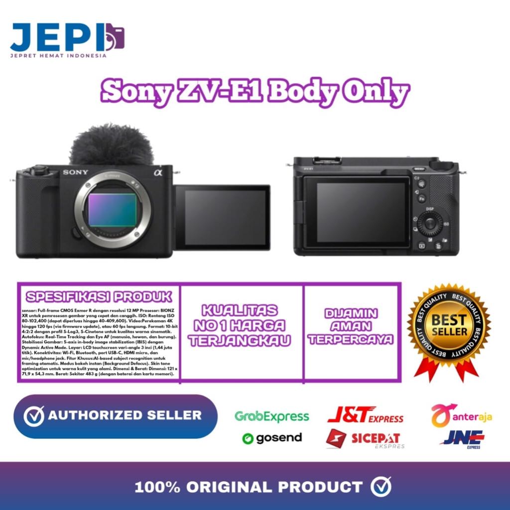 Jual Sony zv-e1 / Sony ZV-E1 kamera mirrorels garansi resmi / Sony zve1 ...