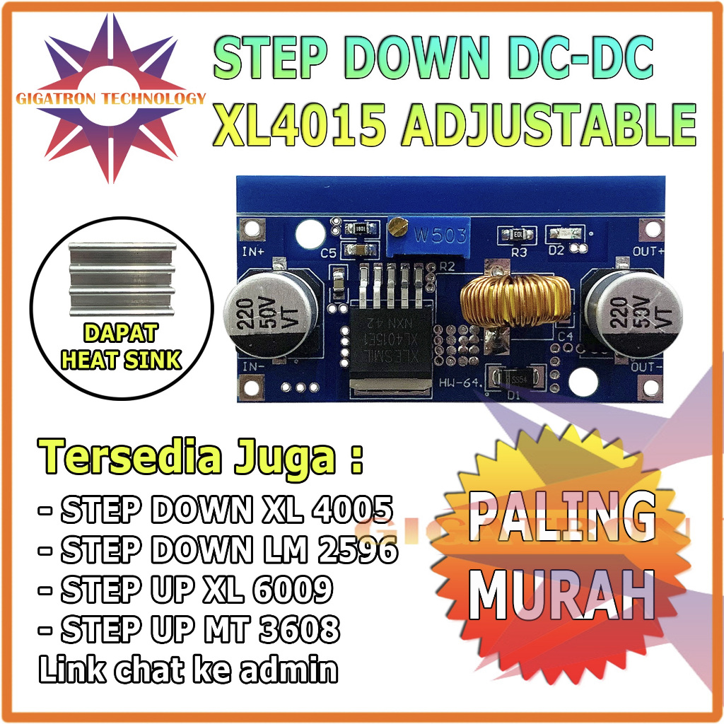 Jual XL4015 DC To DC Step Down Buck Converter 4A V-38V To 1.25V-36V + Heat Sink / XL4015 Step ...