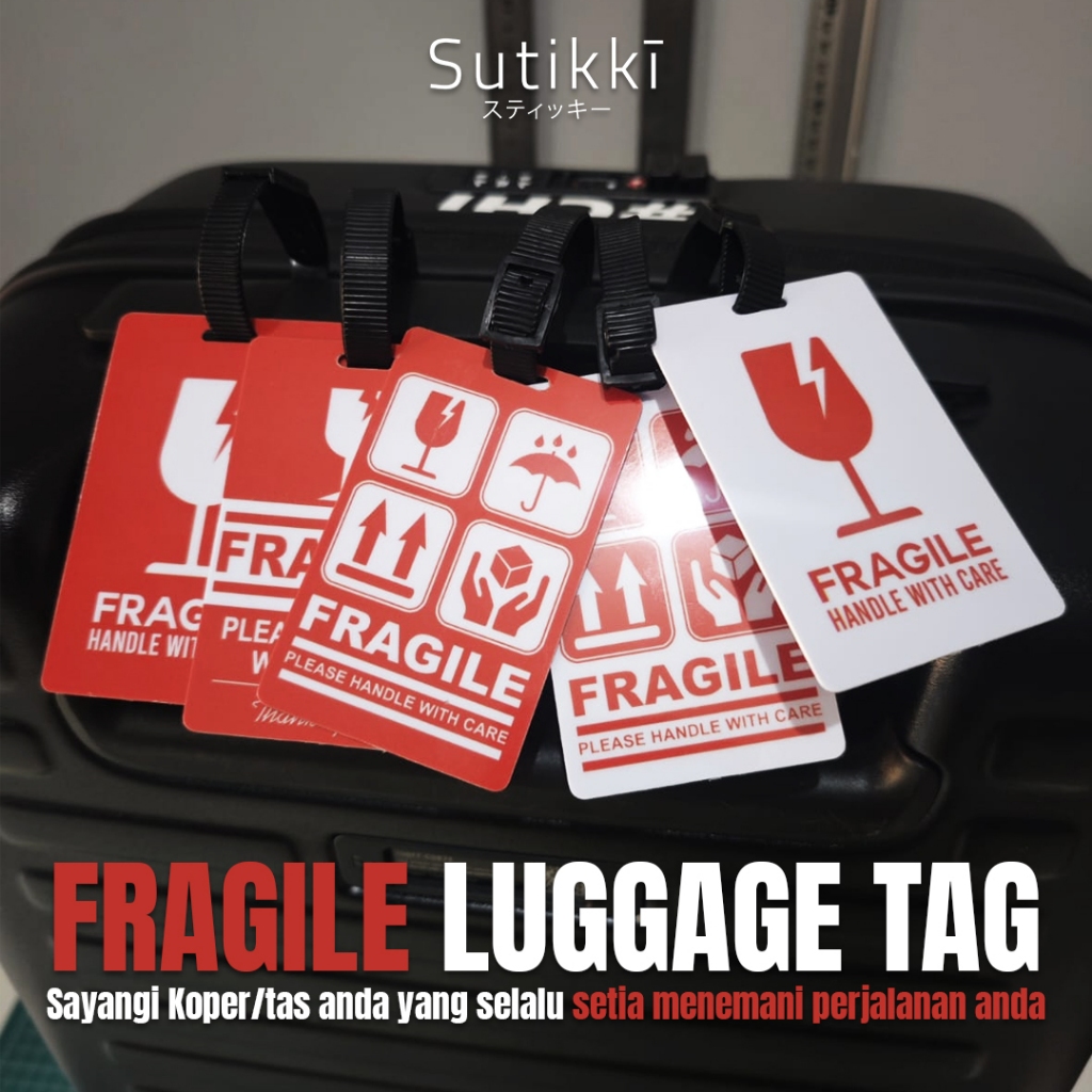 Jual Fragile Luggage Tag Koper Tas Tanda Pengenal Gantungan Travelling ...