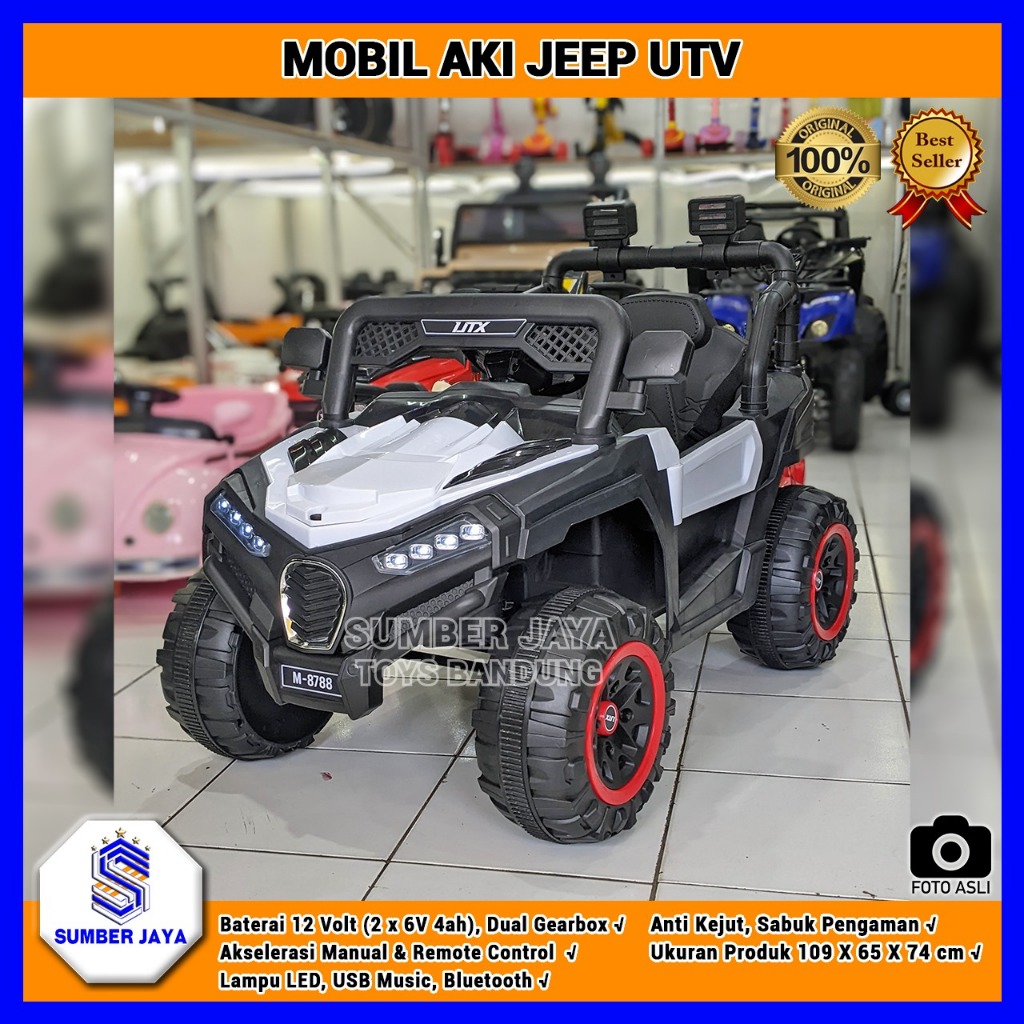 Jual Mobil Aki Anak Jeep UTX Original PMB M8788 M 8788 SNI Mesin 12V ...