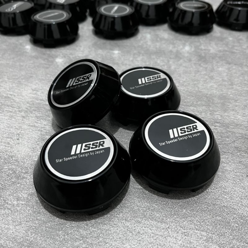 Jual Dop Roda tutup velg racing kerucut hitam motif SSR diameter 6,5cm ...