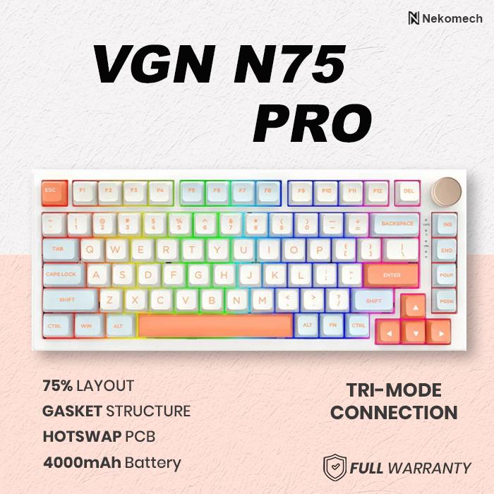 Jual VGN N75 PRO Wireless Hotswap Mechanical Keyboard Gasket Mount | Shopee Indonesia