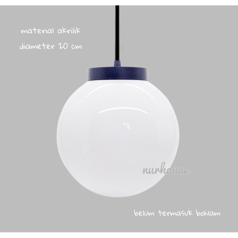 Jual Lampu gantung minimalis bulat akrilik ukuran 20 cm lampu gantung ...