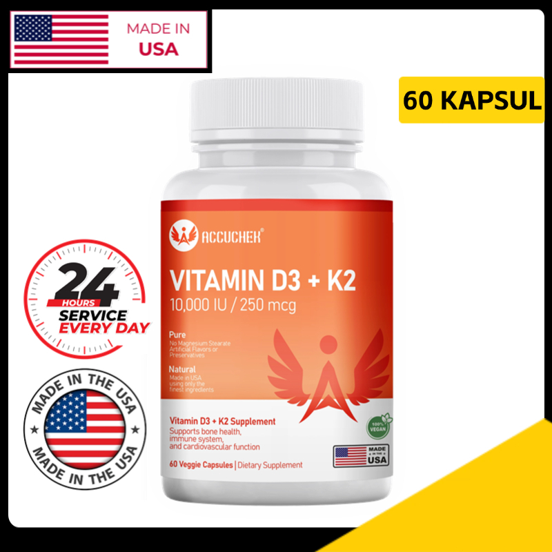 Jual Vitamin D3 & K2 10,000 IU, Meningkatkan Kesehatan Tulang dan Imun ...