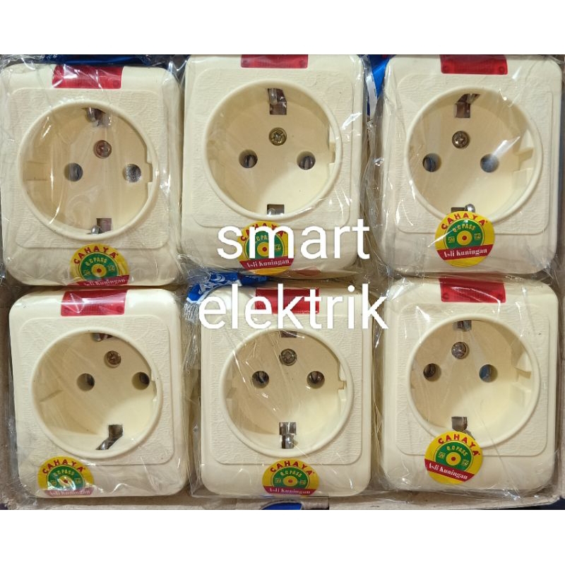Jual Stop kontak 1 arde lubang cahaya colokan 1 lubang arde | Shopee ...