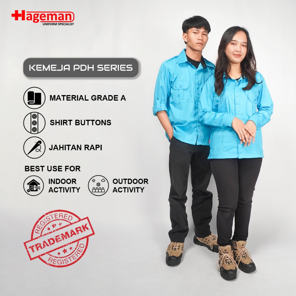 Jual Baju PDH / Kemeja PDH Warna Biru Turkish | Shopee Indonesia