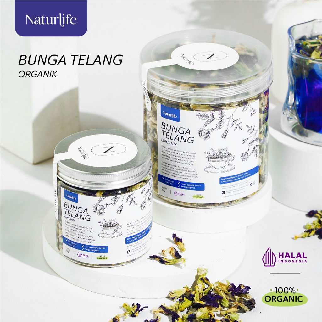 Jual TEH BUNGA TELANG KERING ORGANIK 25G 50G MINUMAN BUNGA TELANG ...