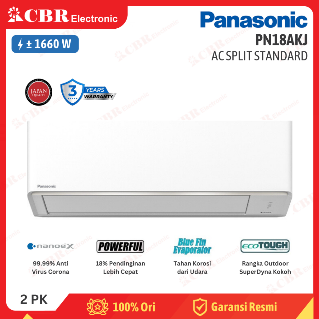 Jual AC Split PANASONIC Standard 2PK CS-PN18AKJ (R-32) - Batam | Shopee ...