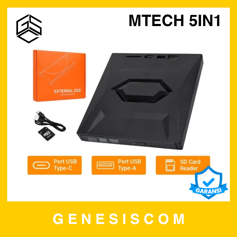 Jual DVD External MTECH 5in1 USB 3.0 + Type C + SD Card Slim Portable ...