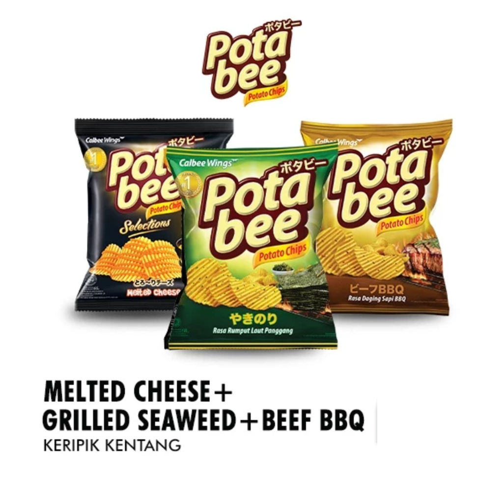 Jual Potabee Keripik Kentang All Flavors (Melted Cheese Steak, Grilled ...