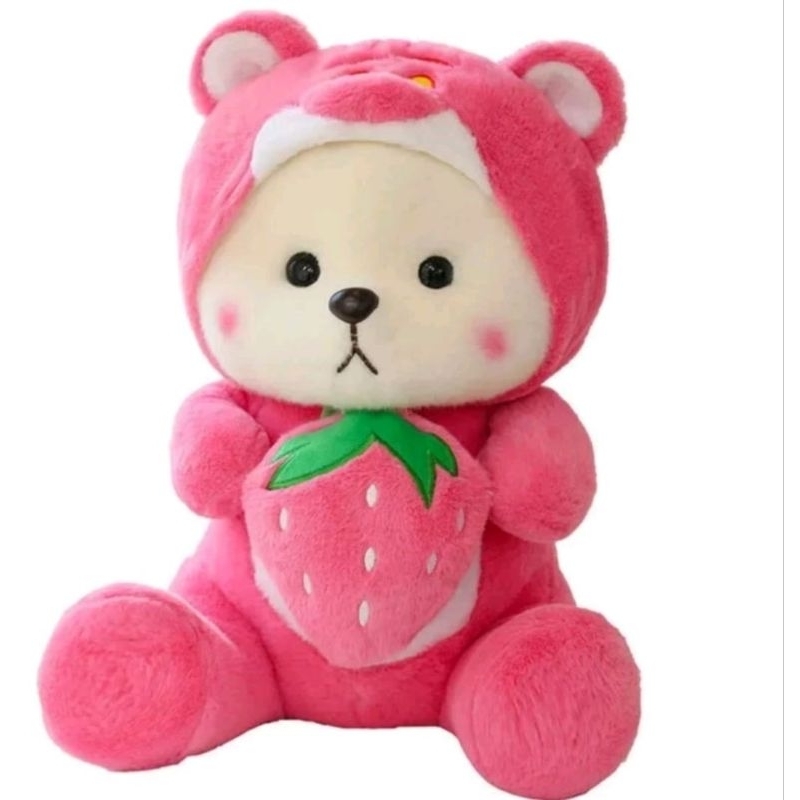 Jual boneka lucu mewah bear lotso strawberry bahan yelpo grab A lucu ...