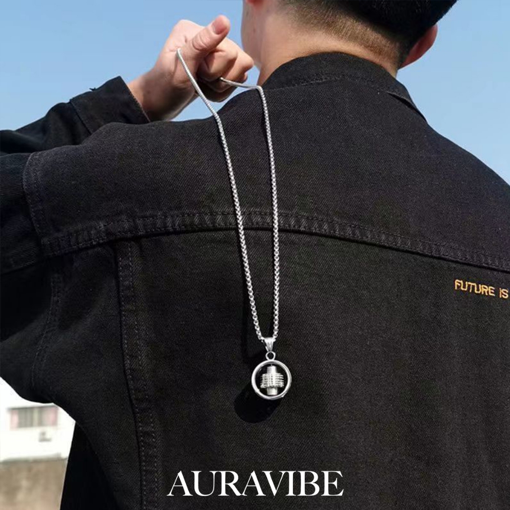 Jual AURAVIBE Laki-laki roda peruntungan kalung hip hop kepribadian ...