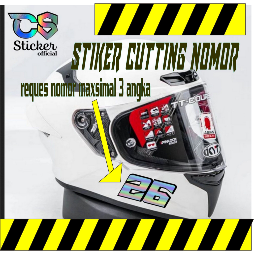 Jual stiker helm request nomor | Shopee Indonesia