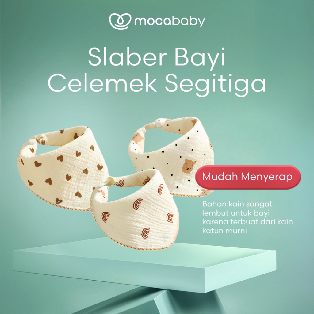 Jual Mocababy Slaber Bayi Bib Celemek Segitiga Bolak-Balik 2in1 Slaber ...