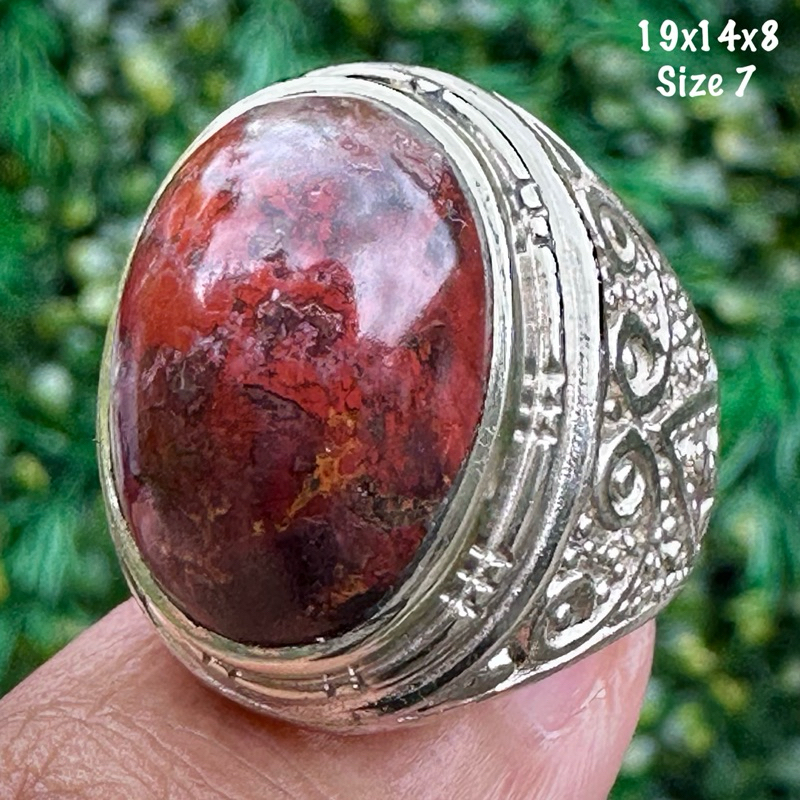 Jual Cincin Batu Akik Natural Badar Merah Nempel Magnet (asli alam ...