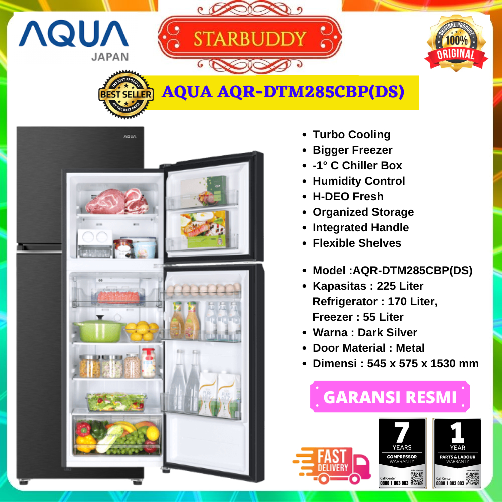 Jual KULKAS AQUA AQR-DTM285CBP, DTM 285 CBP 2 PINTU 225 LITER | Shopee Indonesia