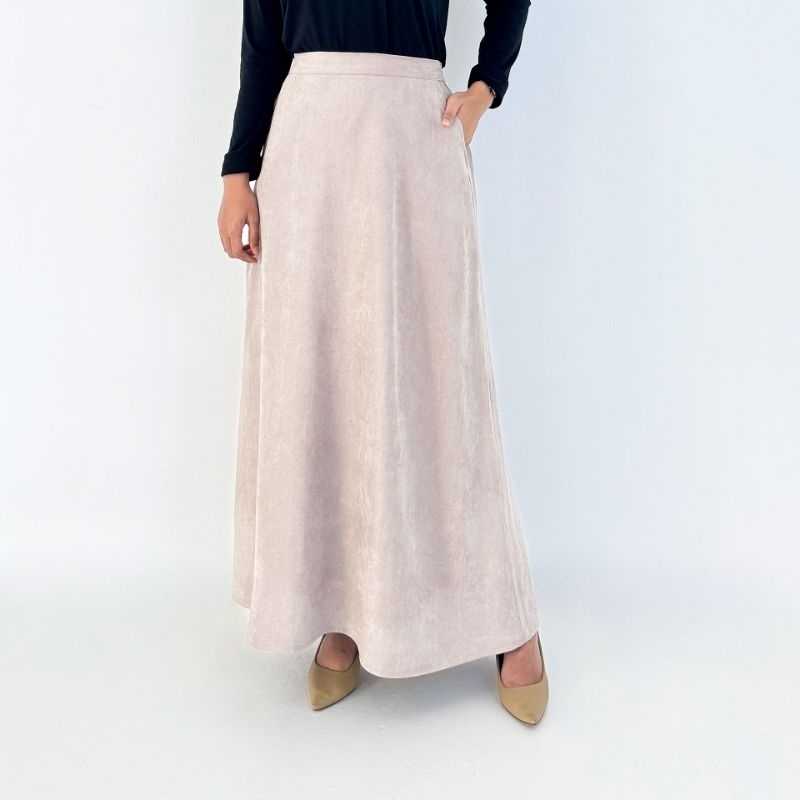 Jual Rok Muslim A-line Lebar Wanita Panjang 98cm Suede Lezahrasignature ...