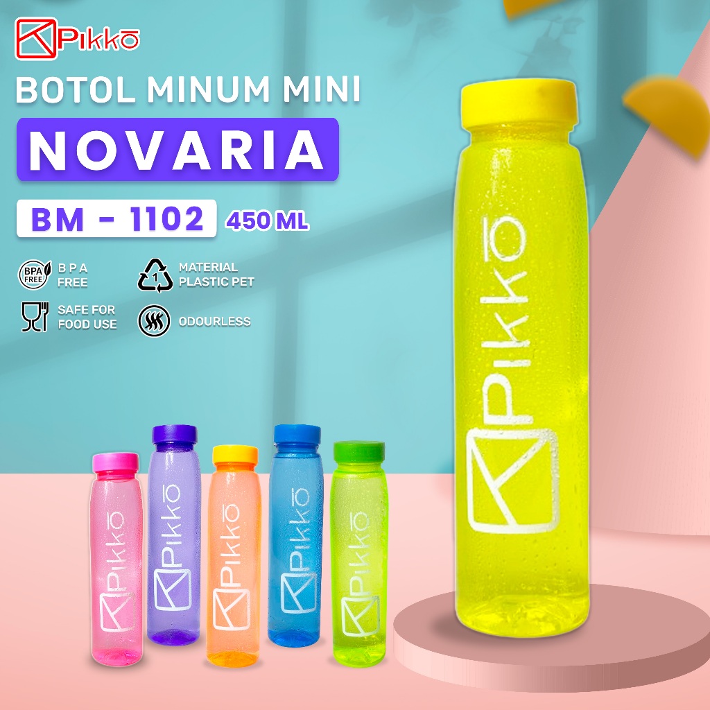 Jual BOTOL MINUM MURAH ANTI PECAH - PIKKO - NOVARIA - 6 WARNA Bottles ...