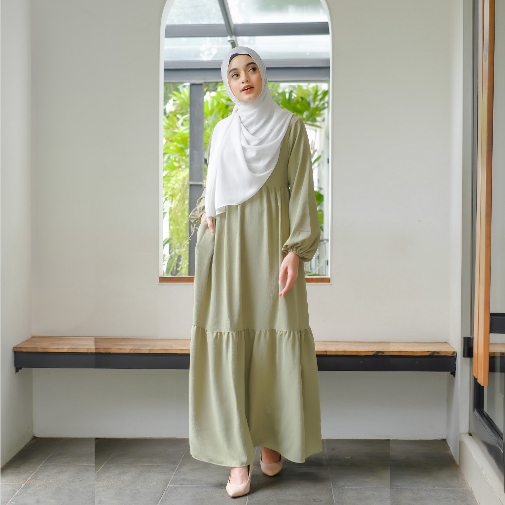 Jual Nakamolo - Ameena Dress Bahan Tunica dan CEY Airflow | Ironless ...